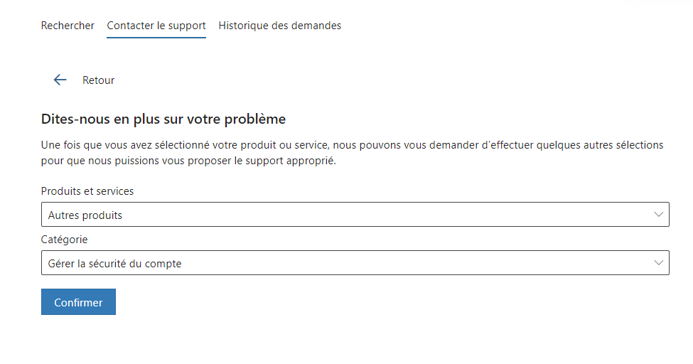 Contacter le support - Microsoft Q&A