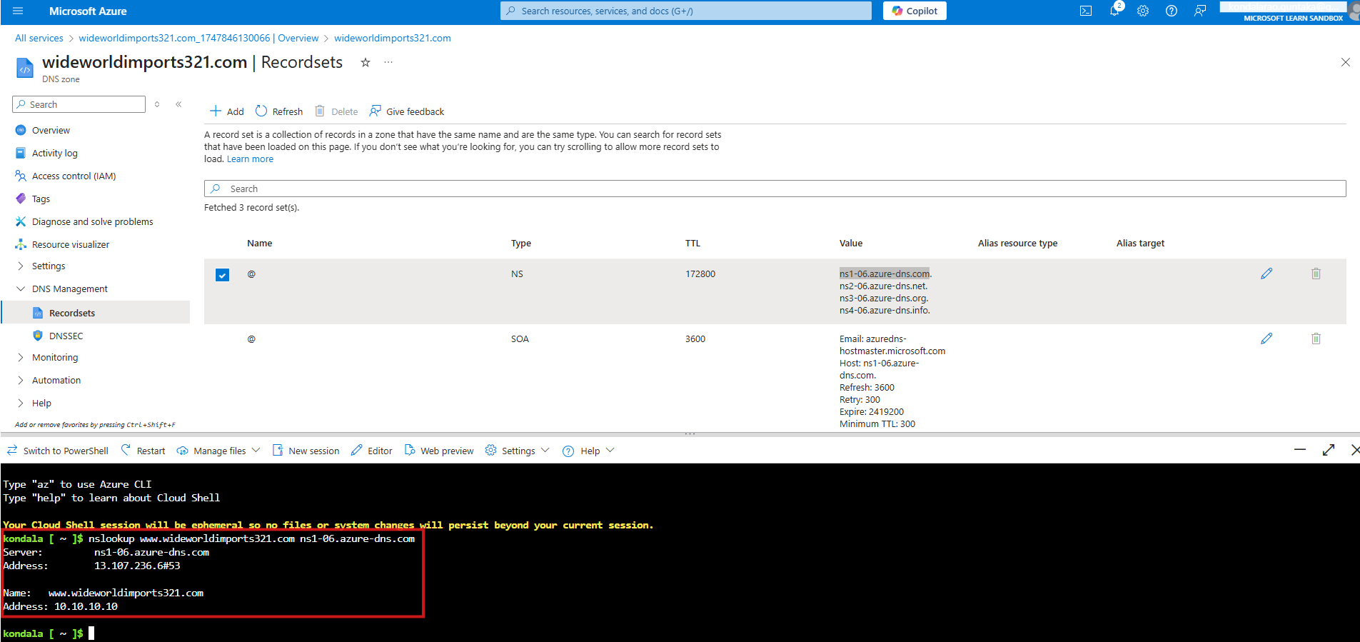 Azure sandbox still not working #2 - Microsoft Q&A