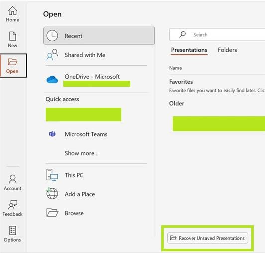 how can i get my presentation back - Microsoft Q&A