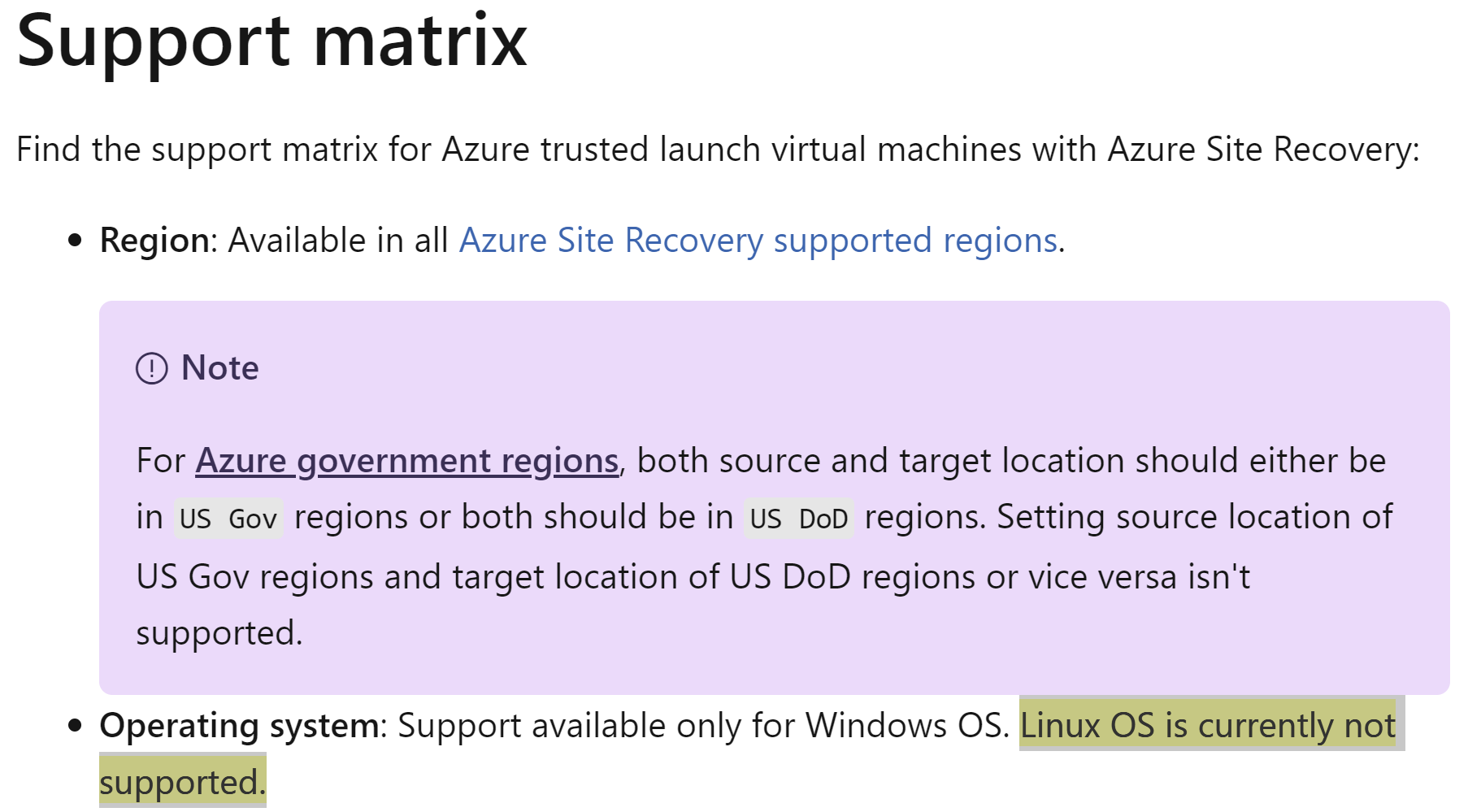 Azure Site Recovery support for Azure trusted launch Linux virtual machines - Microsoft Q&A