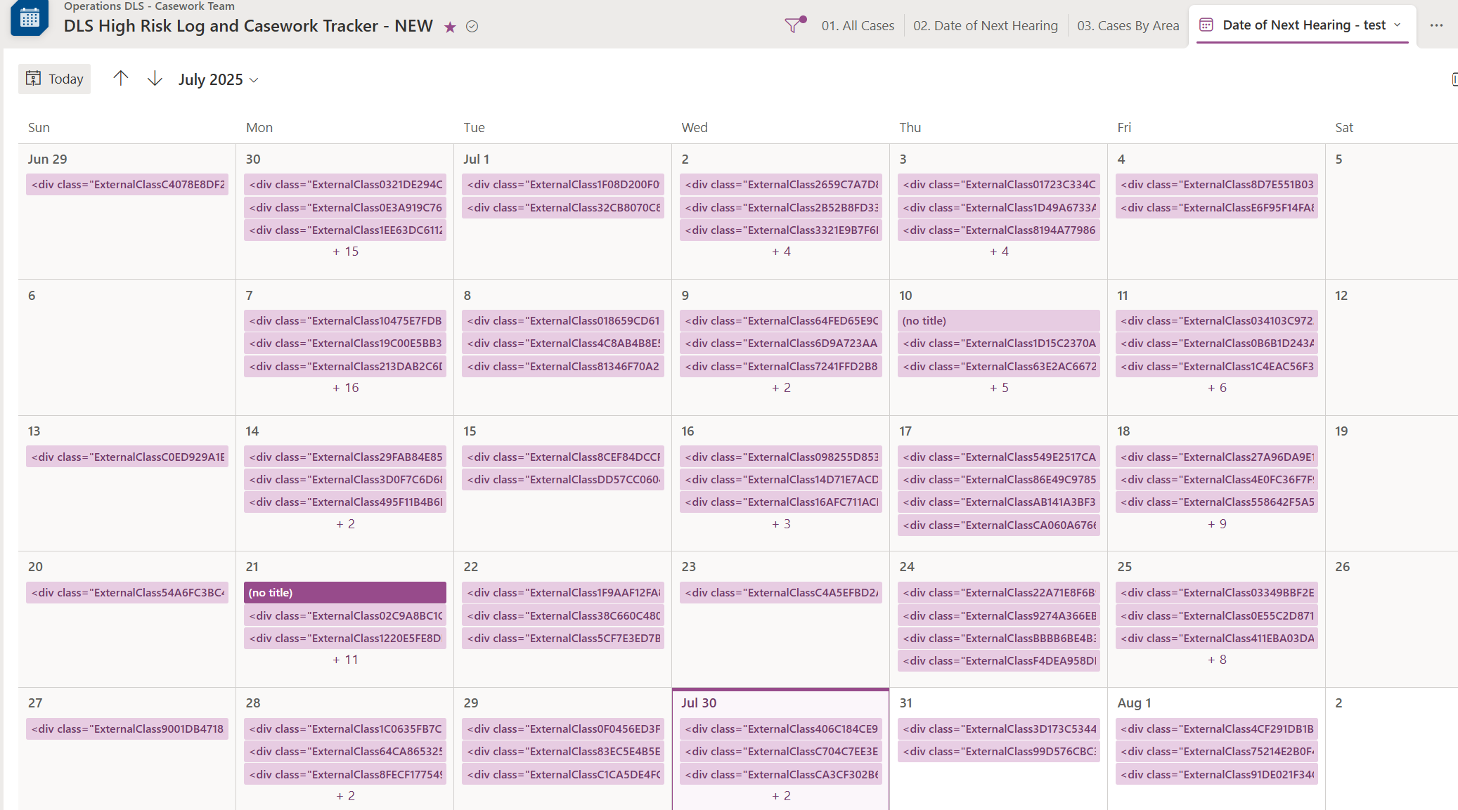 Why is this code showing in my calendar view? when I look in the item ...
