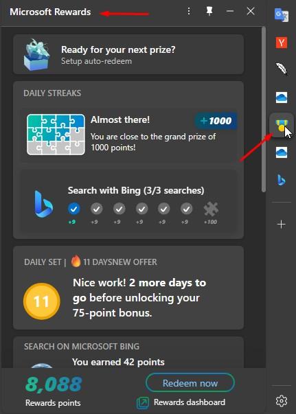 Why is Microsoft Rewards icon not appearing in Microsoft Edge home page ...