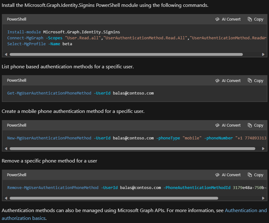 how set the athuntication method azure (phone number ) with same number ...