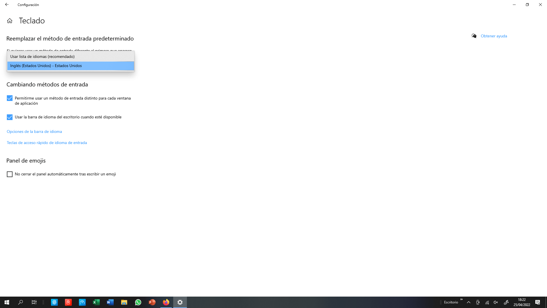 Cambio de teclado en windows 10 - Microsoft Q&A