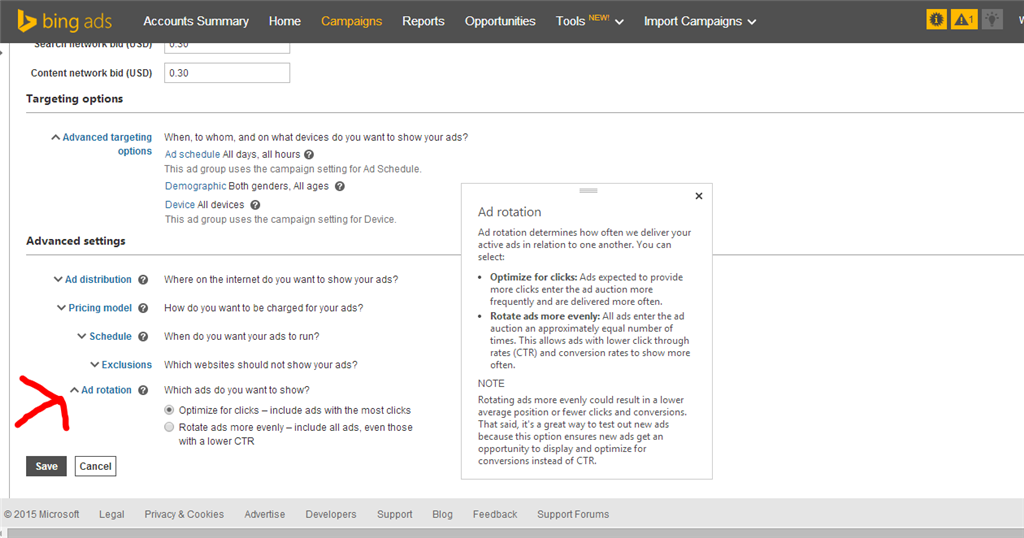 Bing Ads Rotation - Microsoft Q&A