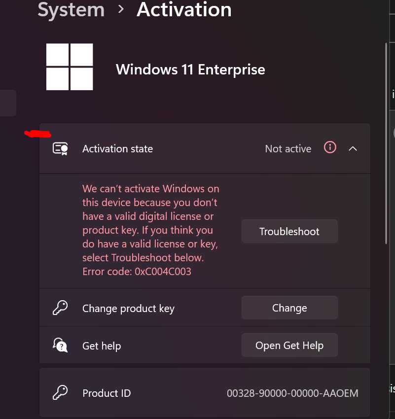 Unable to activate windows enterprise - Microsoft Q&A