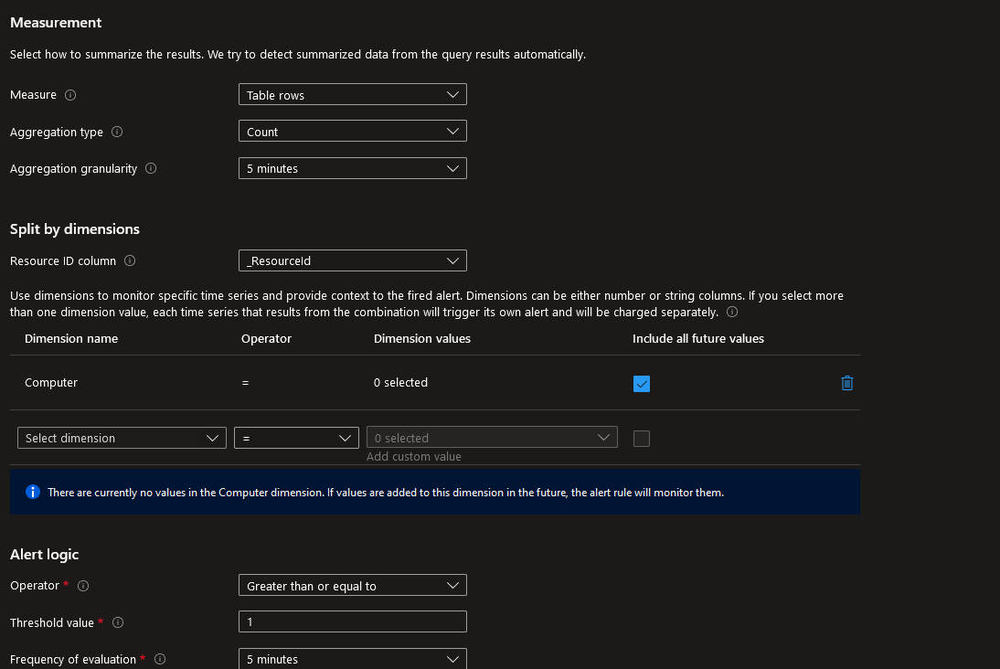 Azure Alert Setting For Custom Log Search Microsoft Qanda