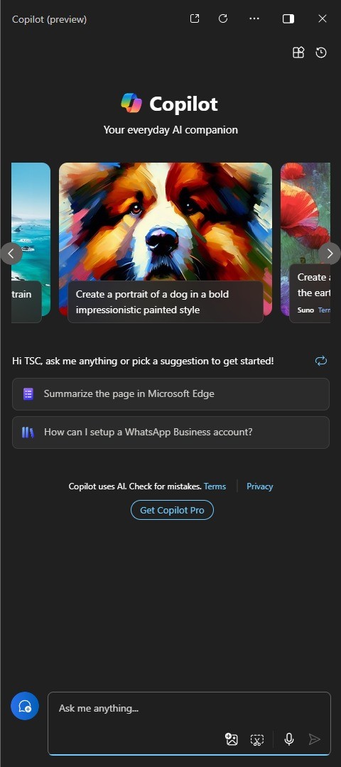 Microsoft Copilot conversation style cannot be changed or is missing. - Microsoft Q&A