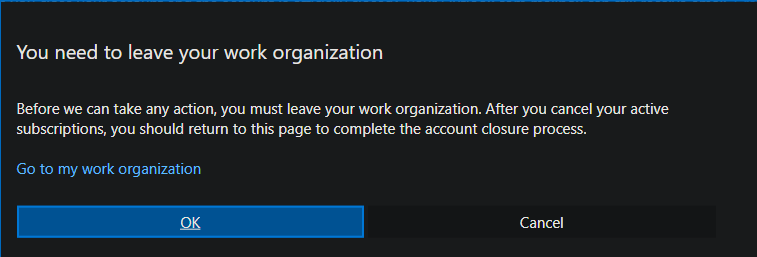 Unable to delete microsoft account - Microsoft Q&A