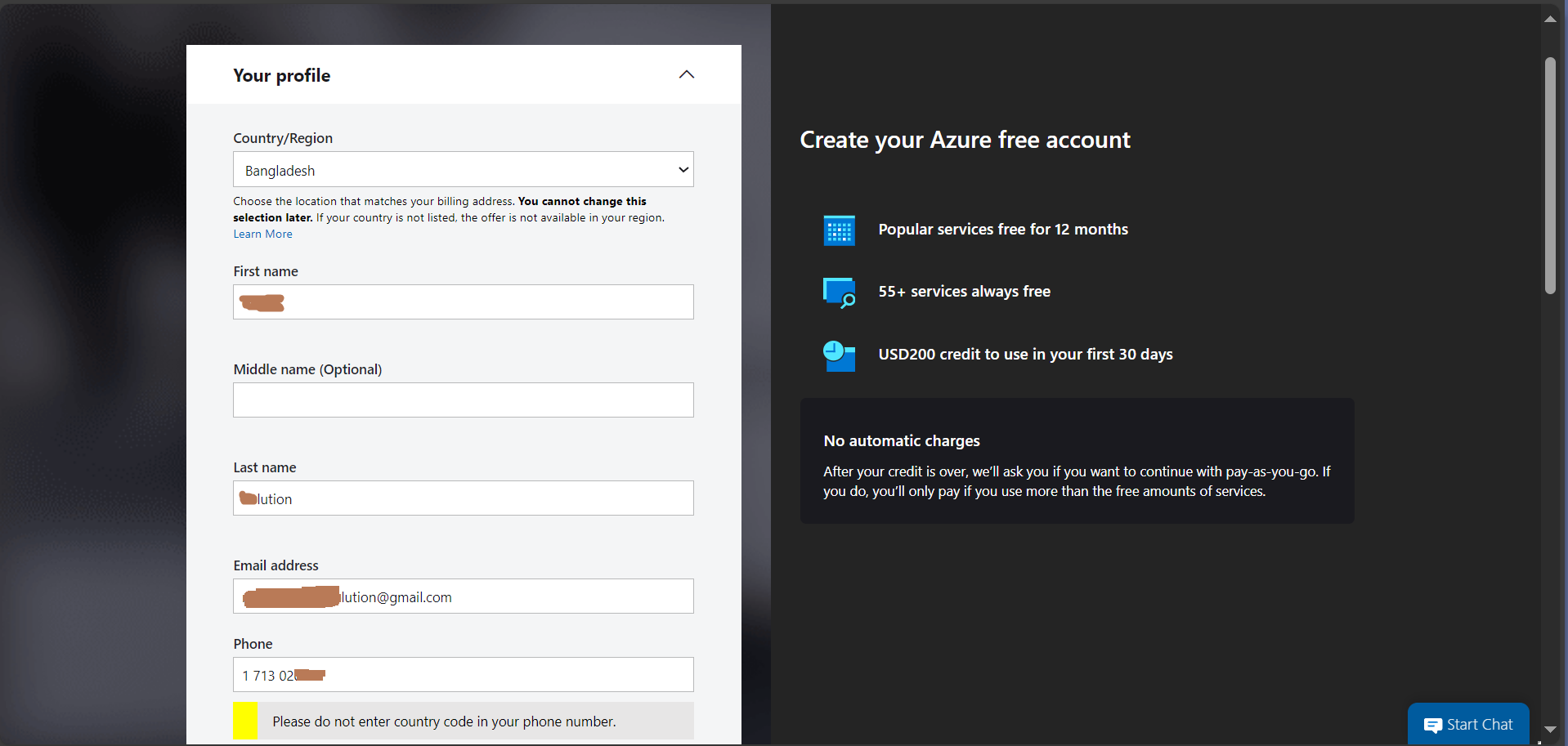 "We’re unable to validate your phone number" while Trying to Create Azure Account - Microsoft Q&A