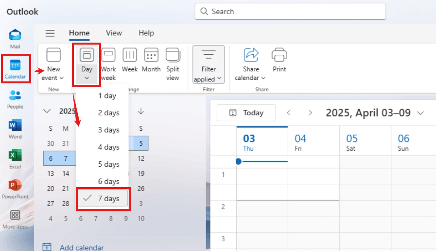 Does "new Outlook" have a "next 7 days" view? - Microsoft Q&A