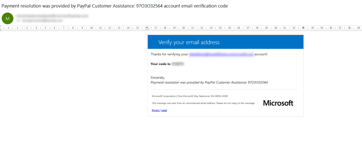 Possible fake 'Microsoft' email - Microsoft Q&A