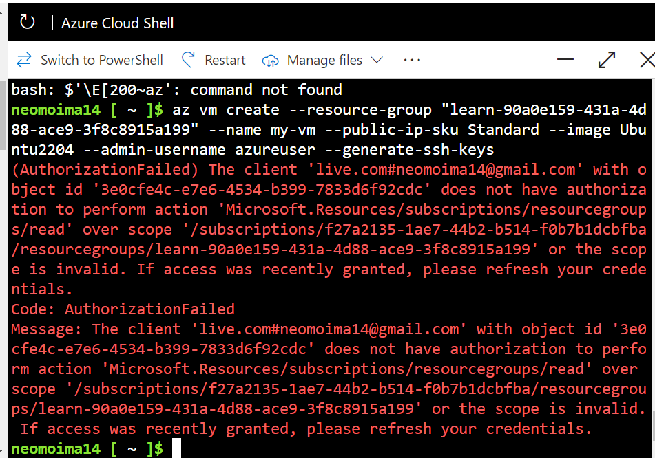 Exercise - Create an Azure virtual machine not working - Microsoft Q&A
