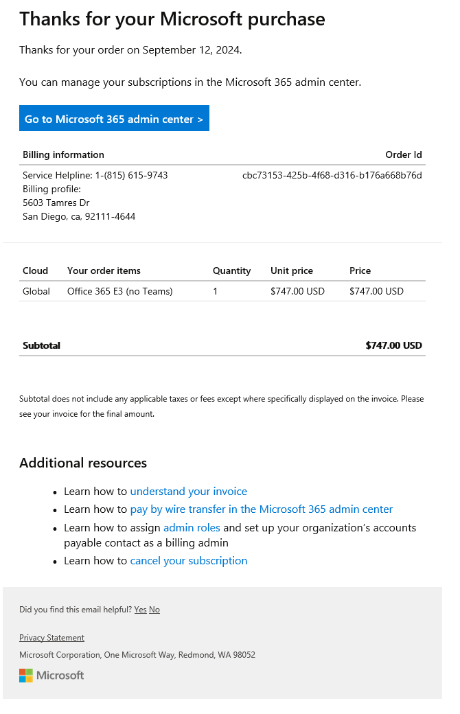 is this email fake? It is sent by Microsoft. - Microsoft Q&A
