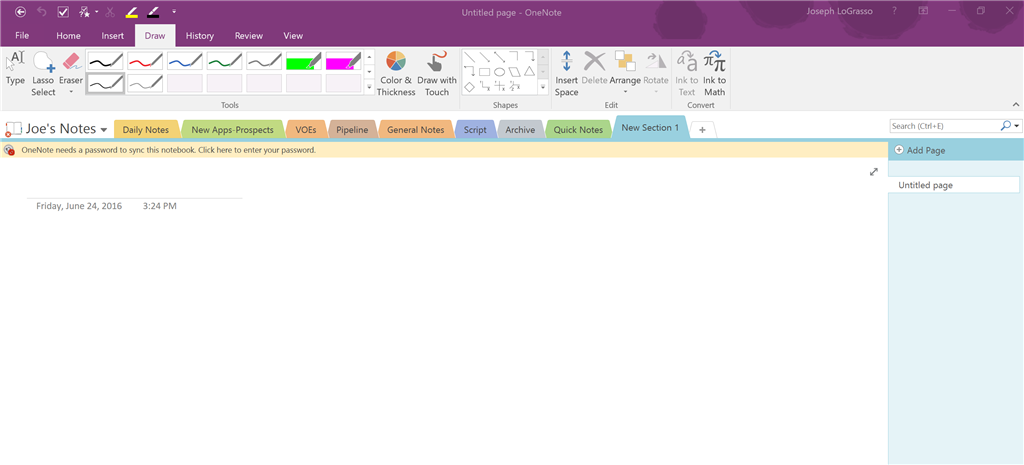 OneNote 2016 always asks for account email and password upon restart of ...