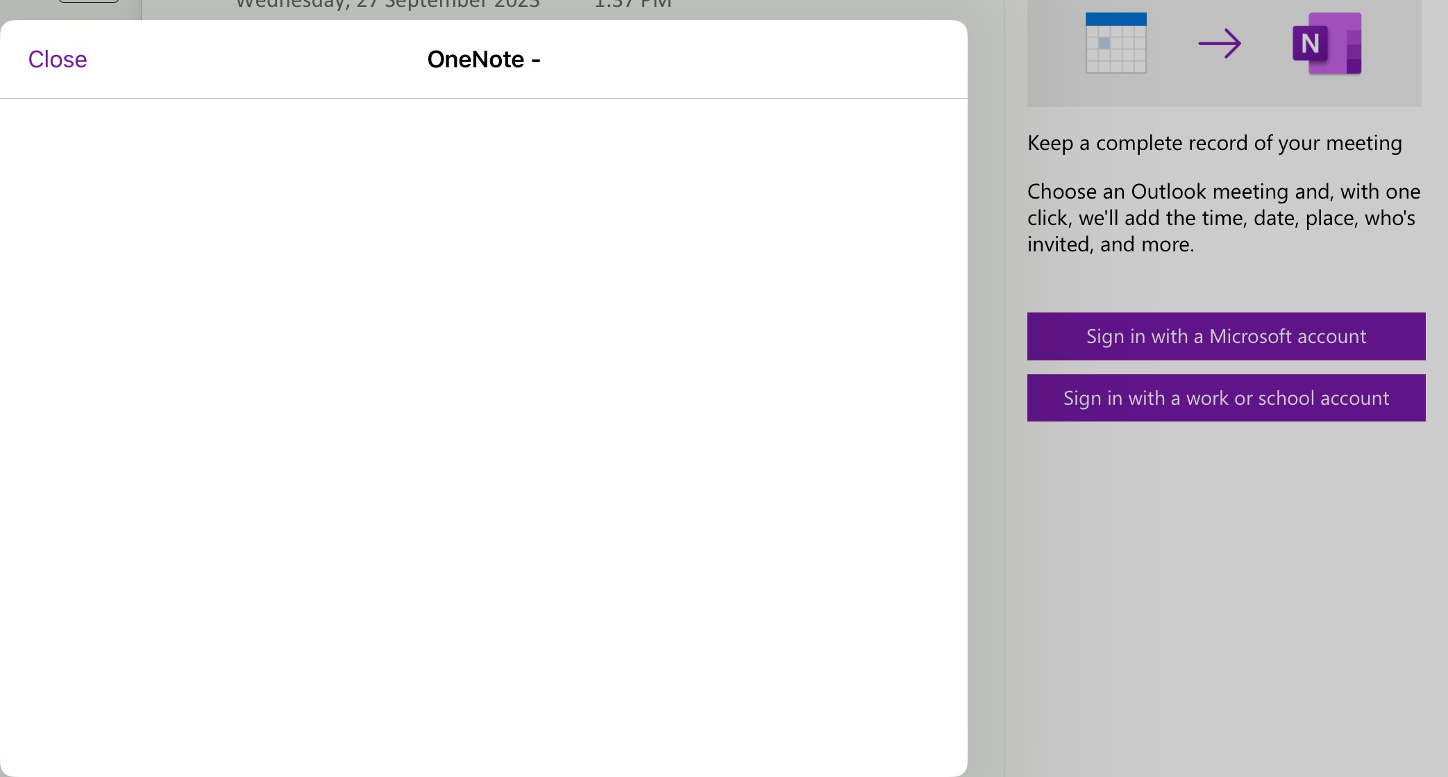 OneNote insert meeting details function broken - again…? - Microsoft Q&A