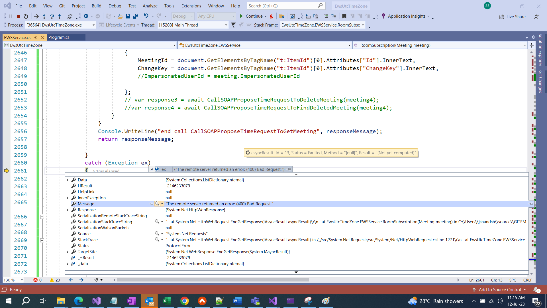 Exchange Web Services EWS "PullSubscriptionRequest" produces a 500 ...