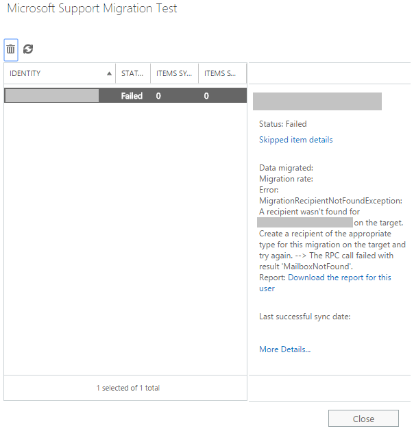 IMAP Migration - MigrationRecipientNotFoundException - Microsoft Q&A