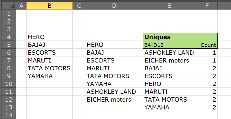 VBA code to find unique values - Microsoft Q&A