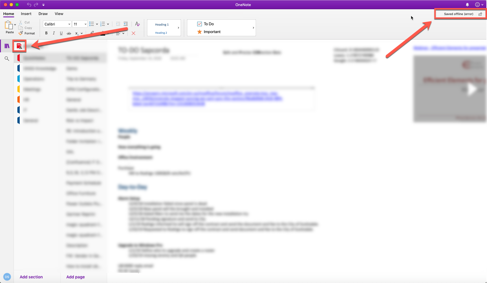 OneNote Stopped syncing. We can't sync this section because the server ...