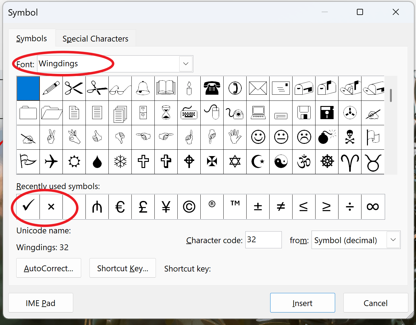 how do i put coloured symbols in a pic in word like in this pic ...