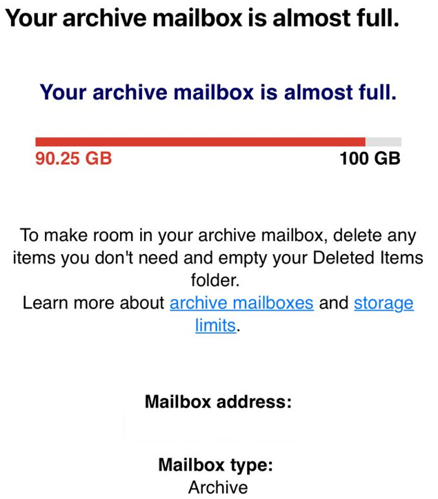 Archive Mailbox Getting full though the user has Business Premium license. - Microsoft Q&A