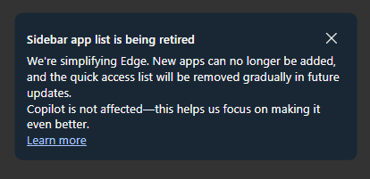 Turn the Sidebar App List into a feature instead of retiring it ...