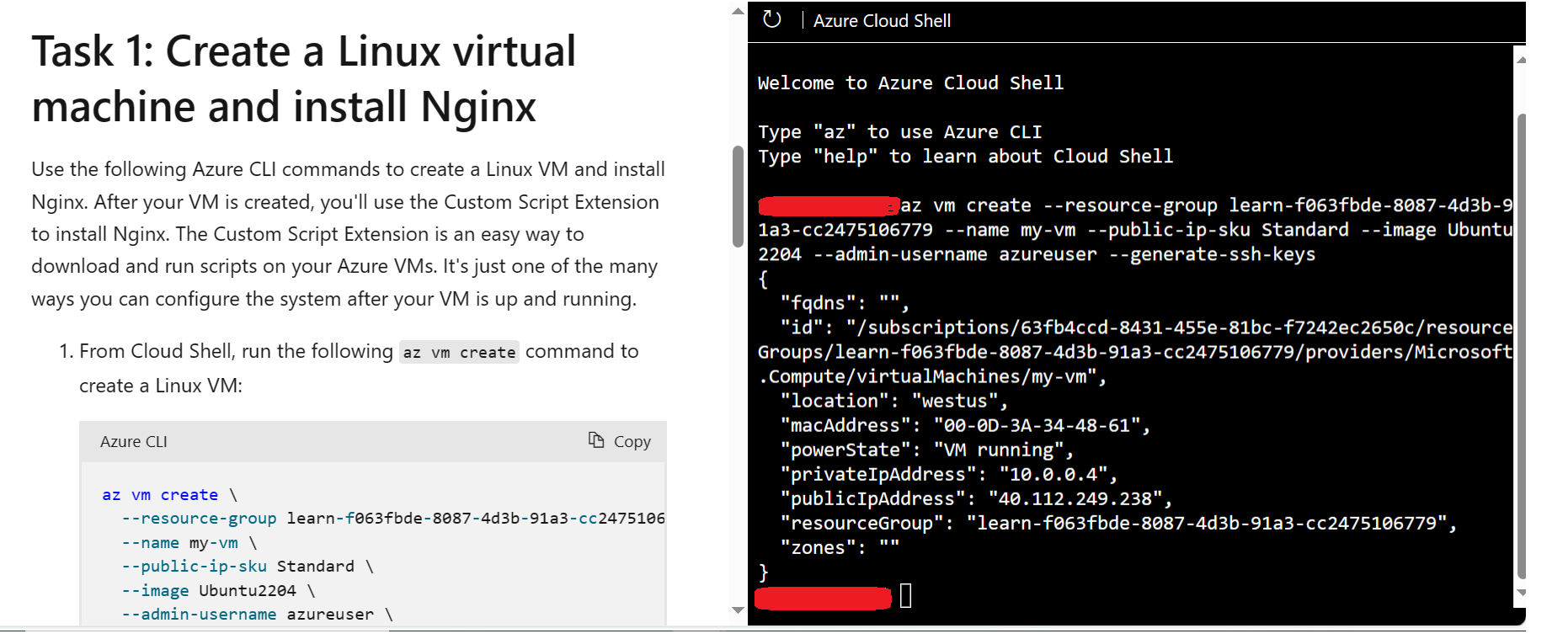 When I type az vm create it is giving an error as mispelled - Microsoft Q&A