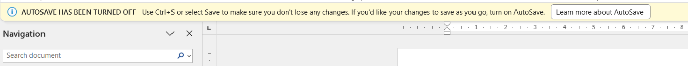 How can I disable the 'AUTOSAVE HAS BEEN TURNED OFF' warning ...