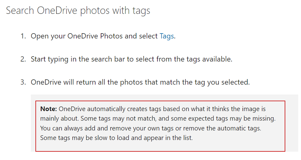 Microsoft OneDrive Photo #Tags - Microsoft Q&A