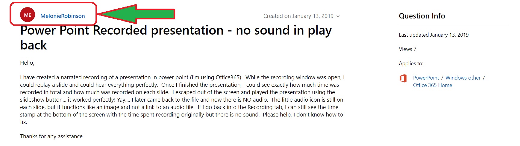 Power Point Recorded presentation - no sound in play back - Microsoft Q&A