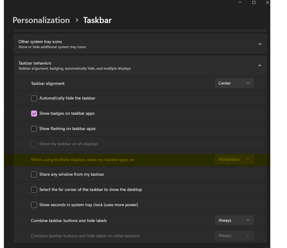 Move window to show only on Monitor 1 taskbar or Monitor 2 taskbar not working. - Microsoft Q&A