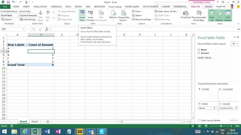 Power Pivot Slicers options not showing in the Pivot Table Field list ...