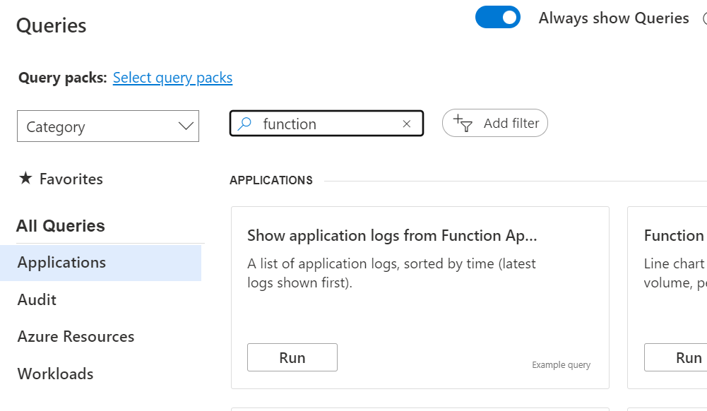 Function not appearing in Monitor Logs - Microsoft Q&A