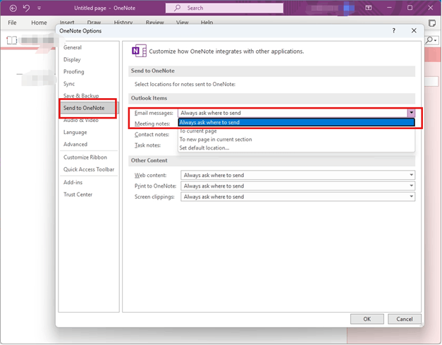 When sending an email to OneNote from Outlook via ******@email.com, the ...