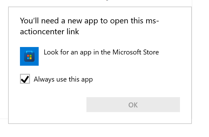 Can not open Windows 11 Action Center: You'll need a new app to open this ms-actioncenter link ...
