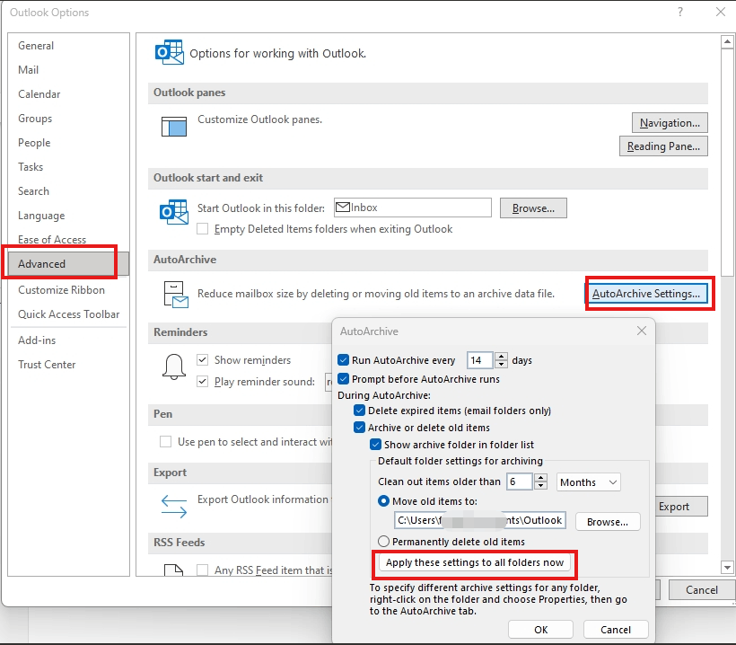Outlook 2019 Autoarchive versus "do not archive". - Microsoft Q&A