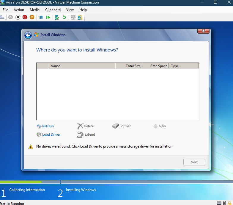Can't find disk to install win 7 on Hyper-V - Microsoft Q&A
