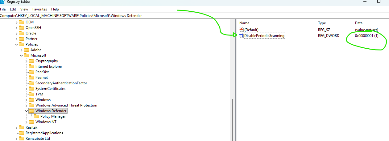 how do i turn off periodic scanning in microsoft defender windows 10 64 ...