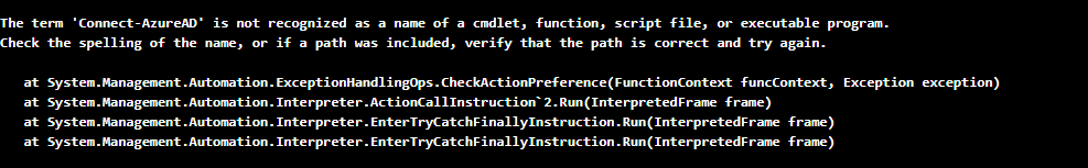 Azure Automation Powershell While Trying To Connect To Azuread Using Connect Azuread It Give 