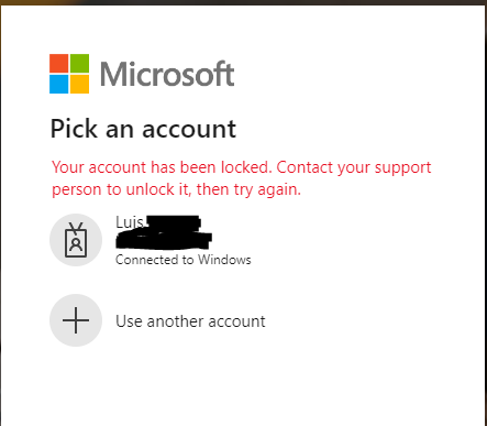 Your account has been locked. Contact your support person to unlock it ...