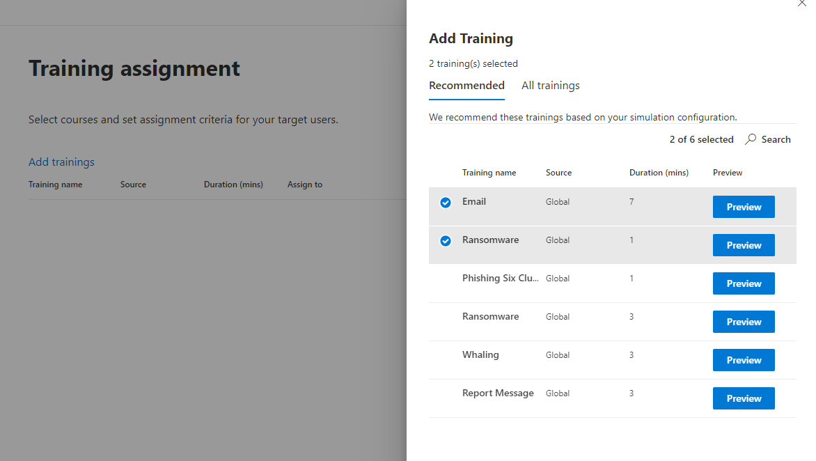Microsoft Phishing Simulation- trainings - Microsoft Q&A