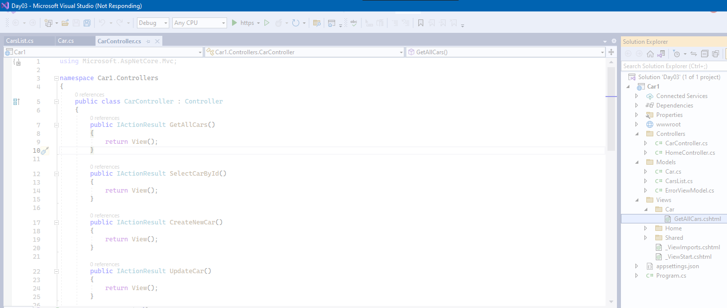 Why Views Files And Cshtml Pages Make Vsc Not Responding Microsoft Qanda