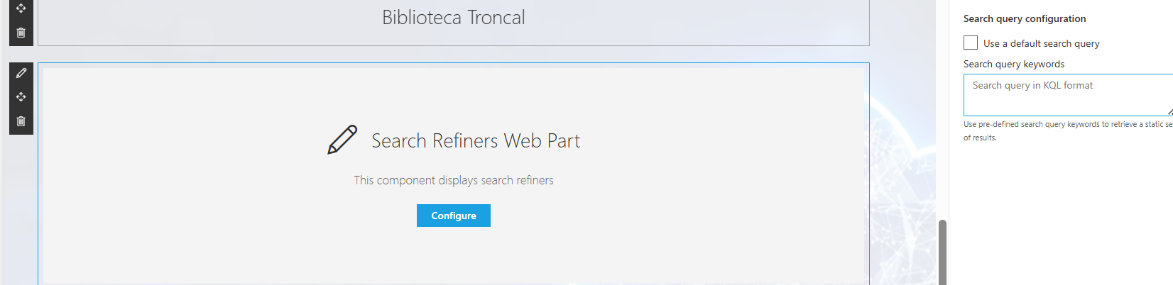 When using nbs search in SP, can't let 'Search query keywords' blank ...