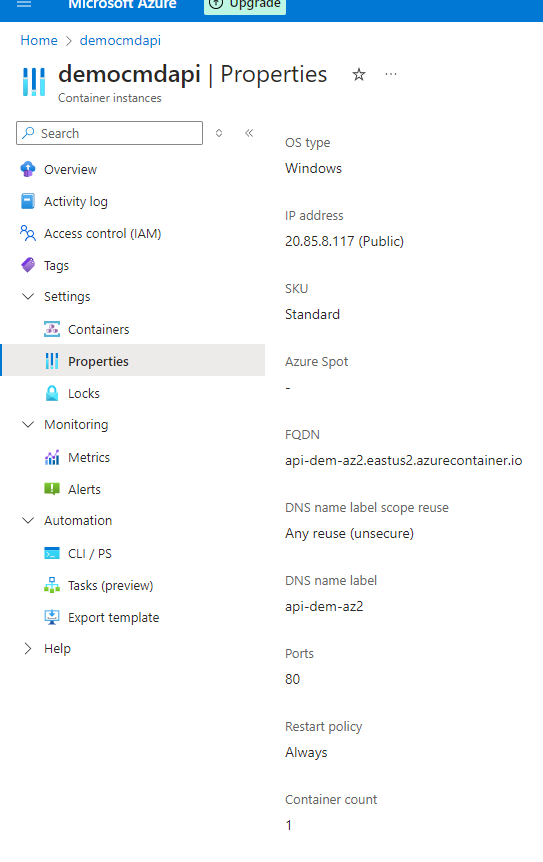 Access To Azure Keyvault Inside Azure Container Instance Webapi Microsoft Qanda