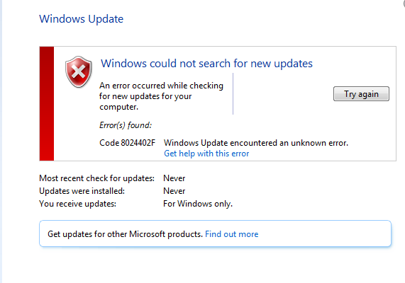 Windows Update Error Code 8024402f - Microsoft Q&A