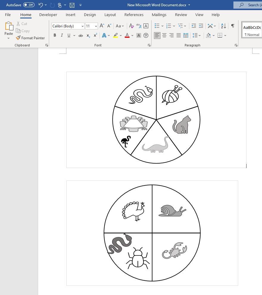 cut and paste a different picture in each piece of pie. - Microsoft Q&A