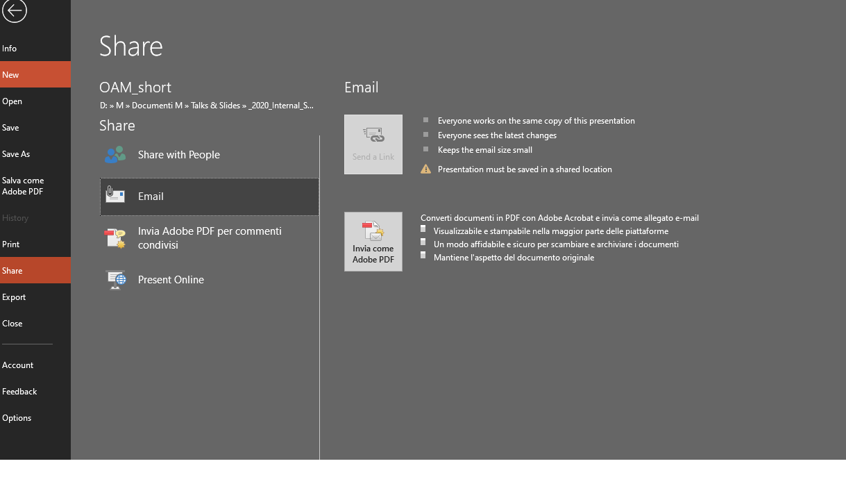 Send as attachment missing, in Power Point - Microsoft Q&A