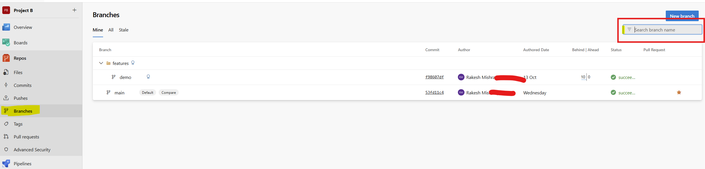 restore all files from deleted branch and how do we know who deleted it ...