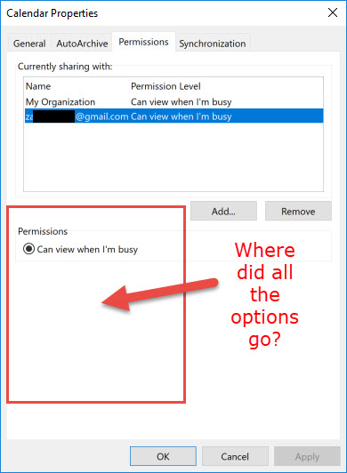 Calendar Sharing Permission Options - Microsoft Q&A